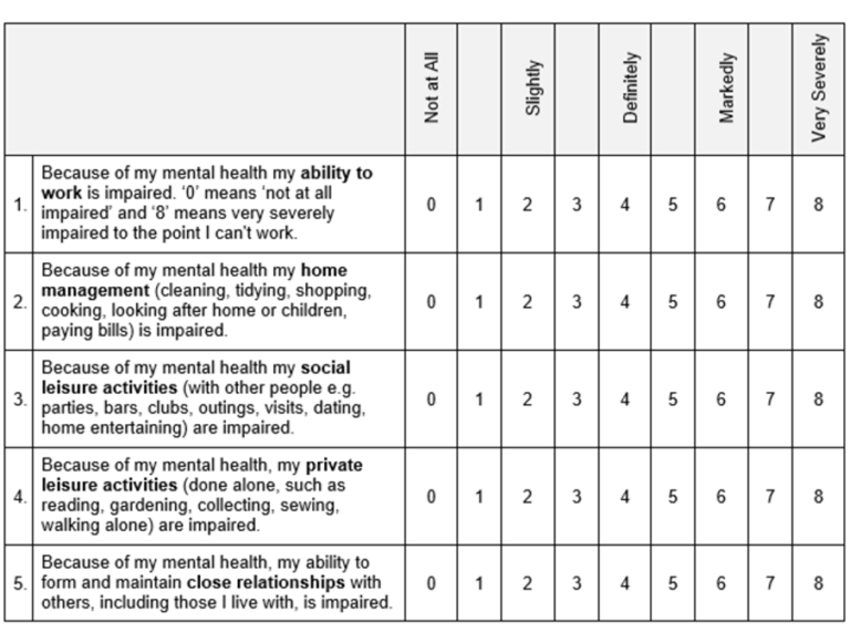 5B.4 Scoring the WSAS scale – SOCAS